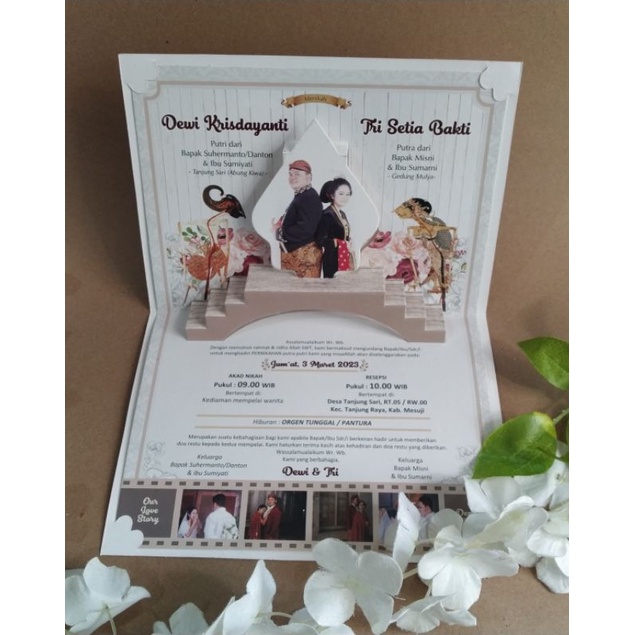 Jual Undangan pop up wayang + amplop, custom desain - minim 500 ...