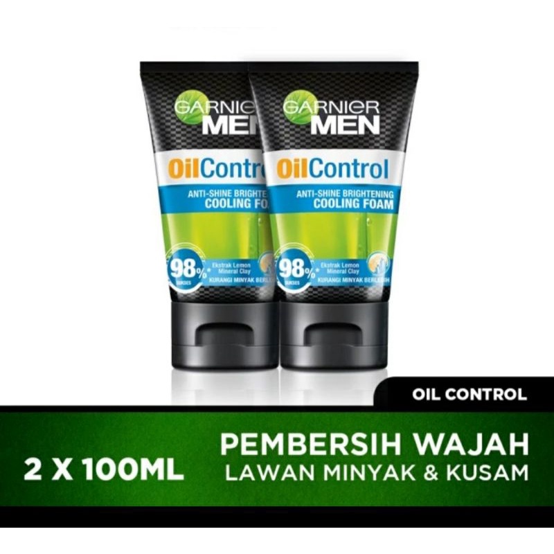 Jual GARNIER MEN OIL CONTROL FOAM 2 X 100 ML | Shopee Indonesia