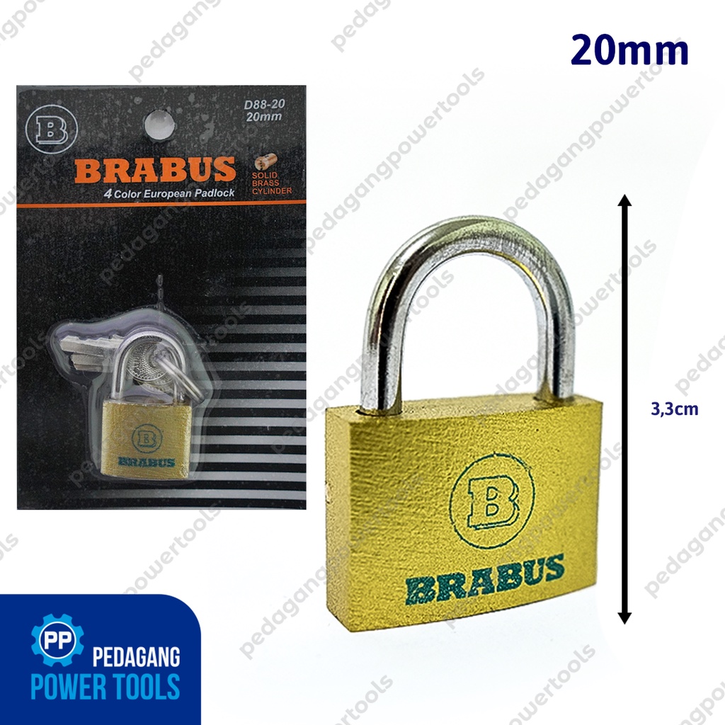 Jual BRABUS GEMBOK KUNING 20 MM MINI SAMPING KUNCI TAS KOPER TRAVEL ...