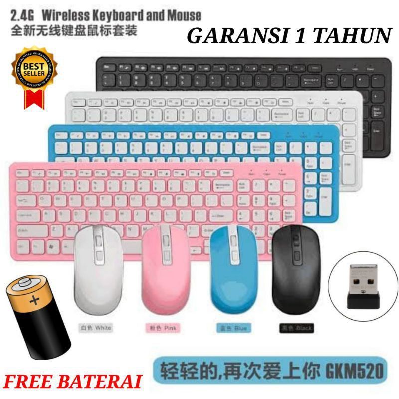 Jual PAKET KEYBOARD WIRELESS GKM520 + MOUSE MIRIP HP LOGITECH DELL ...