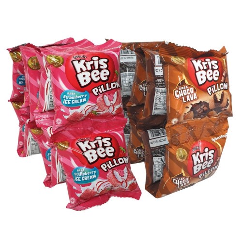 Jual KRISBEE PILLOW RENCENG ISI 10 x 12gr CHOCOLAVA STRAWBERRY ICE ...