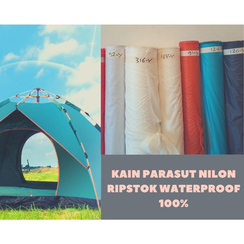 Jual KAIN PARASUT NILON BAHAN RIPSTOK LAYANGAN WATERPROOF 100% TENDA ...