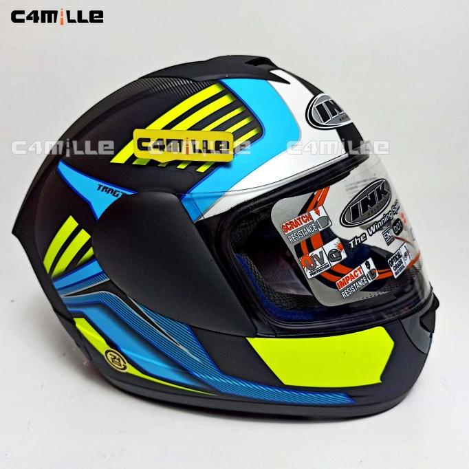 Jual HELM INK CL MAX LTD #3 MATT BLACK LIGHT BLUE YELLOW FULL FACE ...