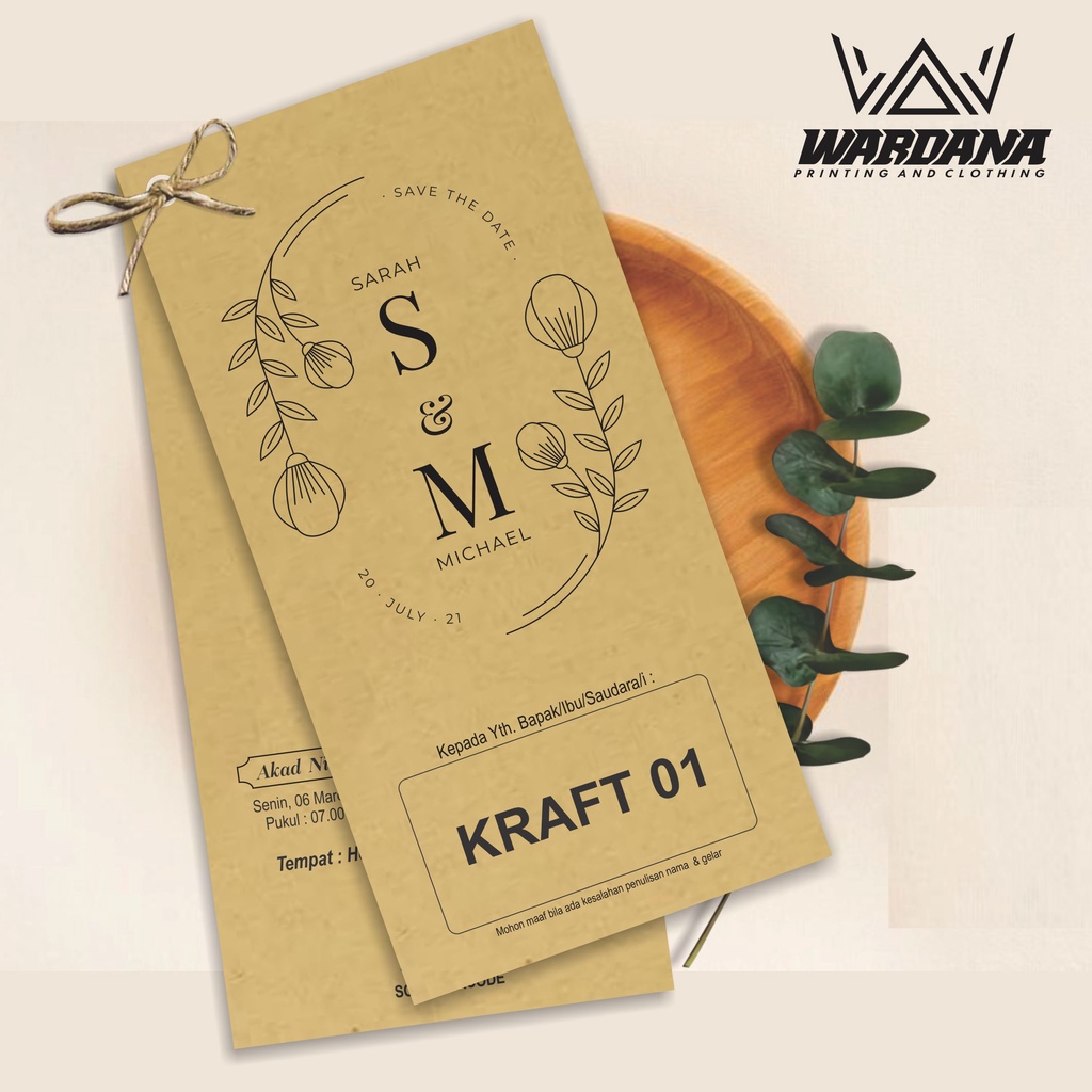 Jual Undangan Pernikahan Simple Rustic Kraft Coklat [R05] | Shopee ...
