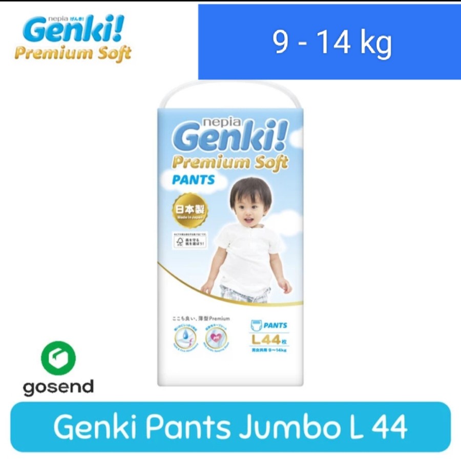 Jual JUMBO Nepia Genki Premium Soft Pants LARGE L 44 Diapers ( Bukan L ...