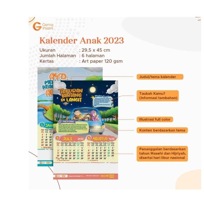 Jual Kalender Anak Muslim - Tanggalan Dinding Islami / Islam | Shopee ...