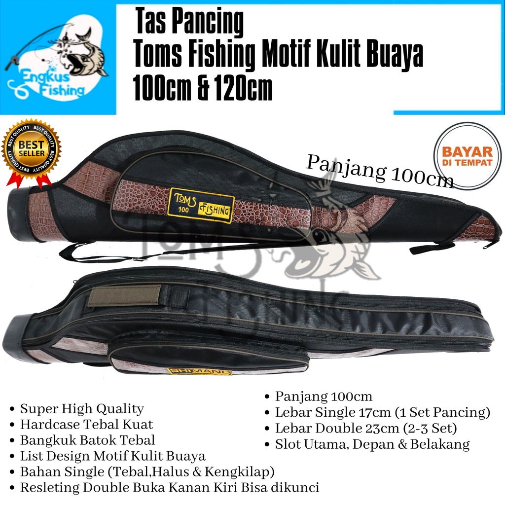 Jual Tas Pancing Toms Fishing Motif Kulit Buaya Hardcase Batok Mangkok ...