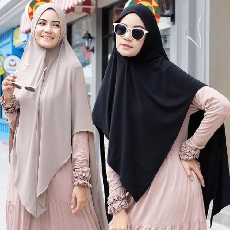 Jual Hijab Khimar Jilbab Instan Kerudung Syari Jumbo Jersey Premium Milea | Shopee Indonesia