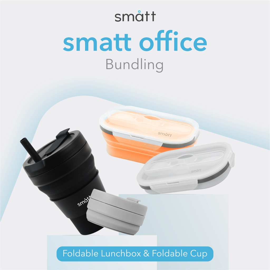 Jual Smatt Office Bundling - Foldable Cup + Foldable Lunchbox | Shopee ...