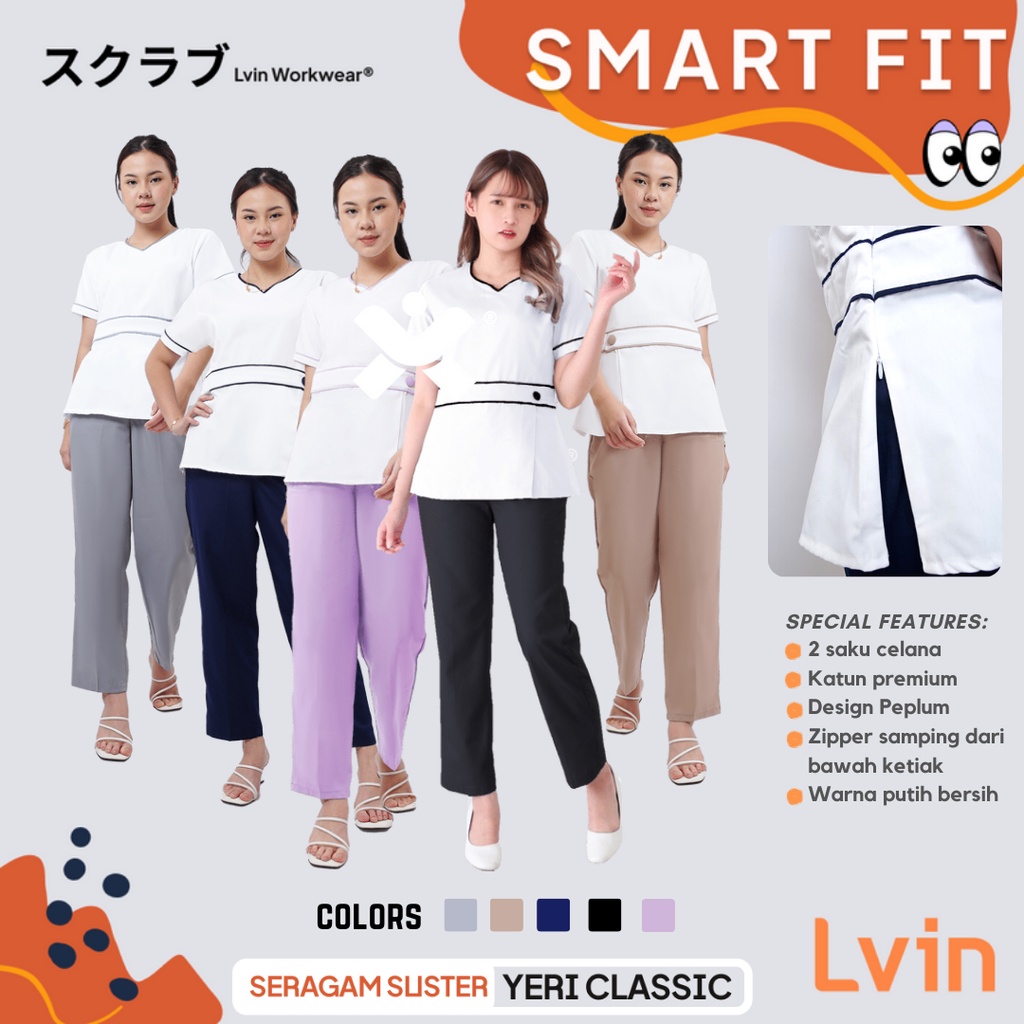 Jual Baju Seragam suster Lvin Peplum / Yeri Classic Series (Kombinasi ...