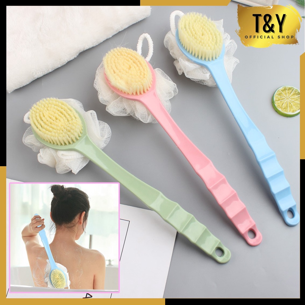 Jual T&Y Sikat Mandi 2 Sisi Spon Bulu Lembut Gagang Panjang Shower Puff ...
