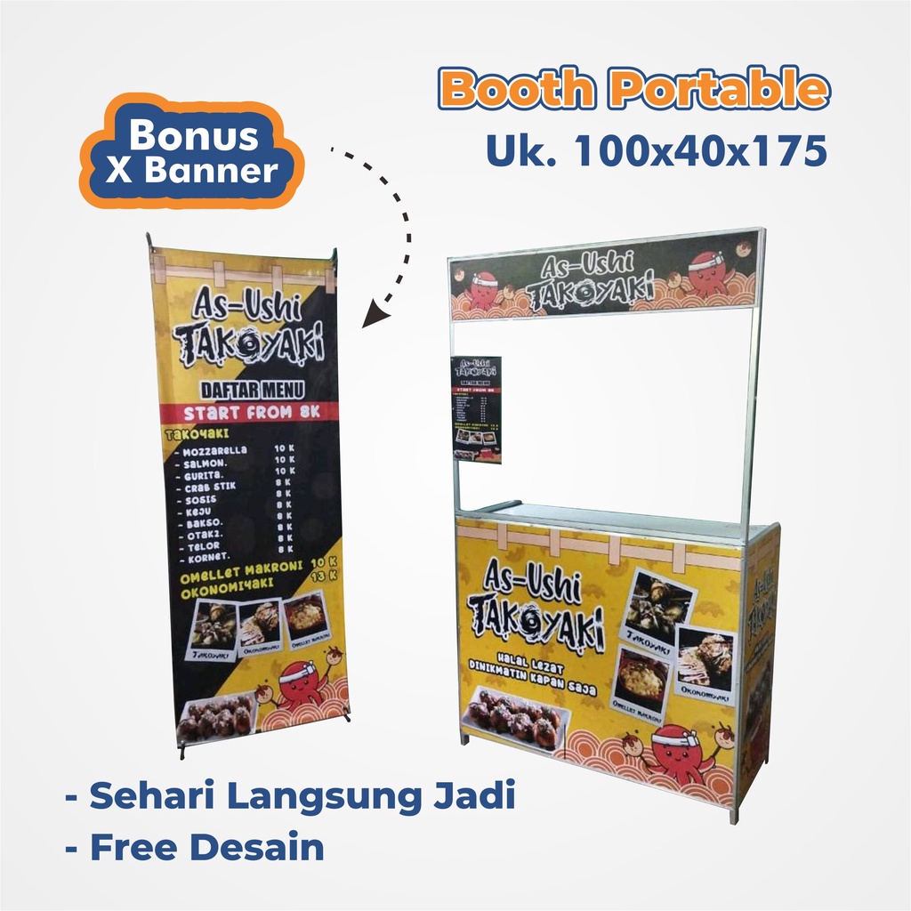 Jual Booth Portable 100x40x175 Jumbo / Gerobak Lipat Ringan / Meja ...