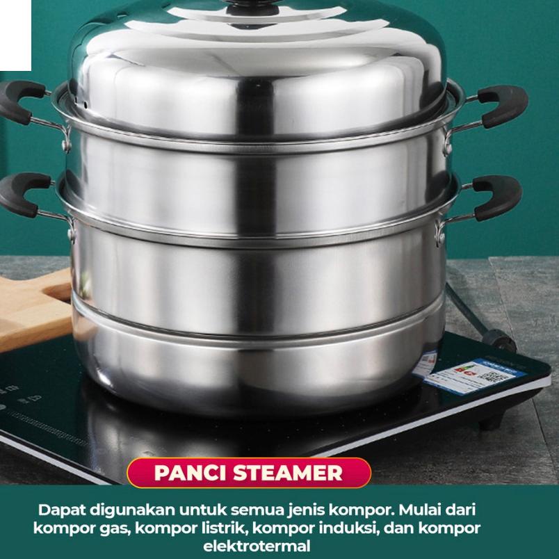 Jual ۩ PANCI KUKUS 3 SUSUN Stainless Dandang Steamer - 3 Tingkat ...