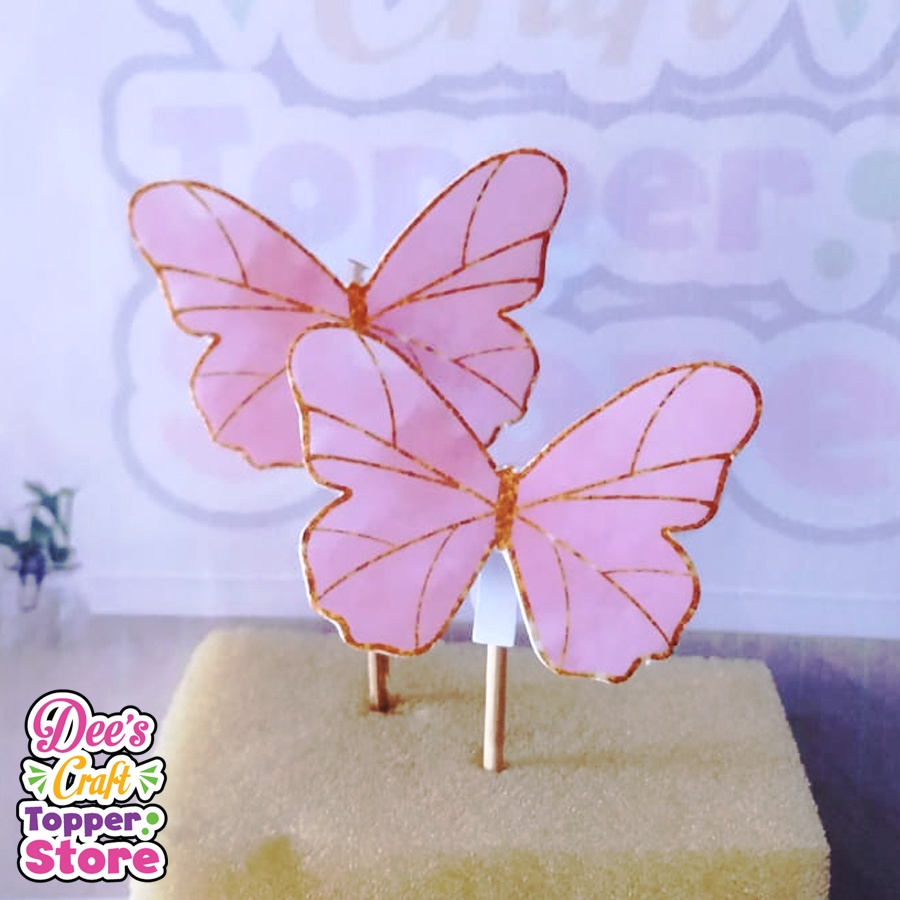 Jual Topper Cupcakes Kupu-Kupu Butterfly Pink | Shopee Indonesia