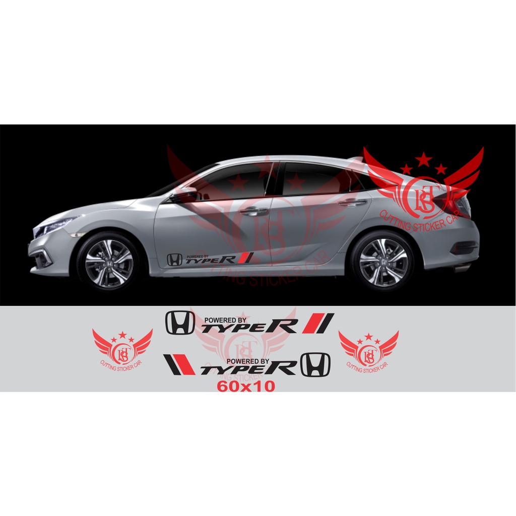 Jual sticker stiker mobil TIPE R powered by cutting sticker untuk bodi ...