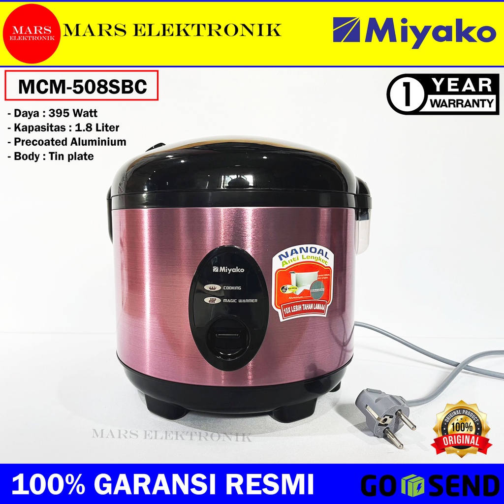 Jual RICE COOKER MIYAKO MCM-508 SBC - 1,8 LITER - STAINLESS STEELE ...