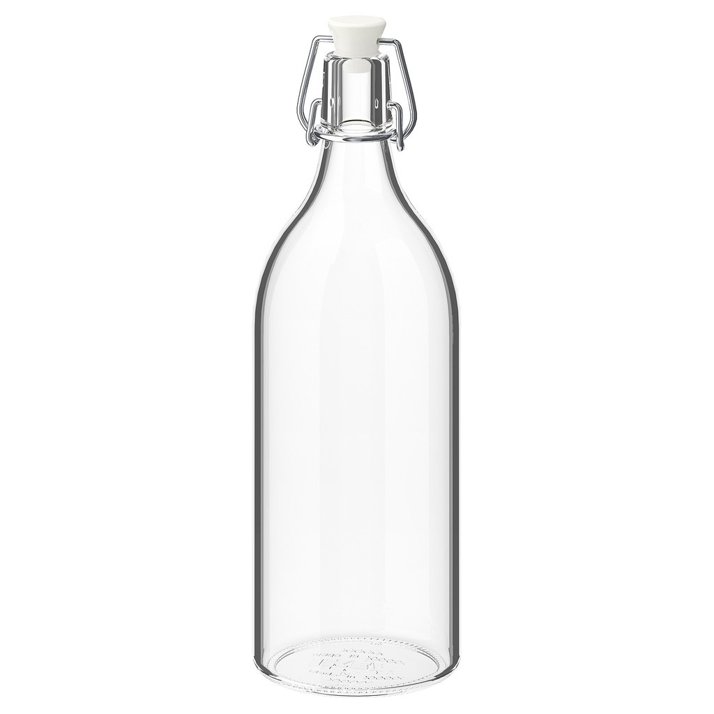 Jual IKEA KORKEN Botol 1 Liter 1000ml Botol Kaca Bening Dengan Penutup ...