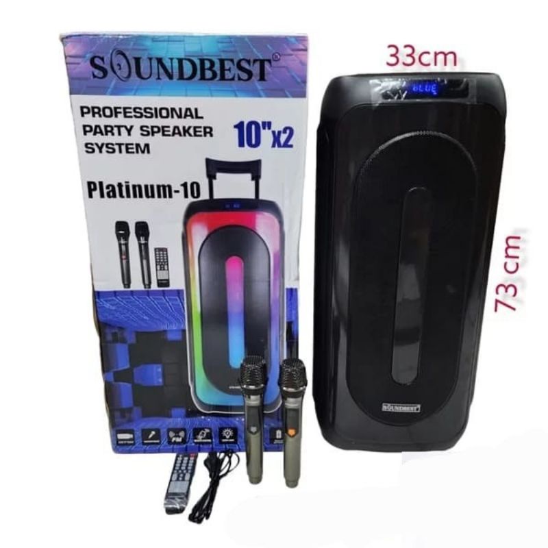 Jual Speaker Portable Wireless Soundbest Platinum 10 Original 10 inch ...