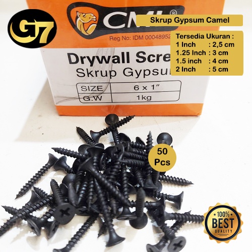 Jual Skrup Gypsum 2.5cm 3cm 4cm 5cm Per 50pcs Sekrup Hollow Baja Ringan ...