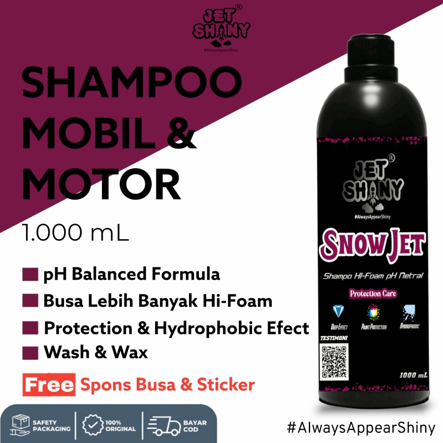Jual JetShiny SnowJet | Shampoo Motor dan Mobil Hi-Foam Ph-Balanced 1000 mL | Shopee Indonesia