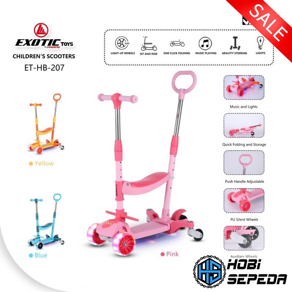 Jual Scooter Otoped Anak EXOTIC ETHB-207 Skuter Stir Duduk 3in1 Bisa ...