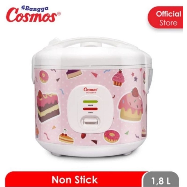 Jual BATAM - COSMOS CRJ3301N cake series rice cooker 1.8 liter | Shopee ...