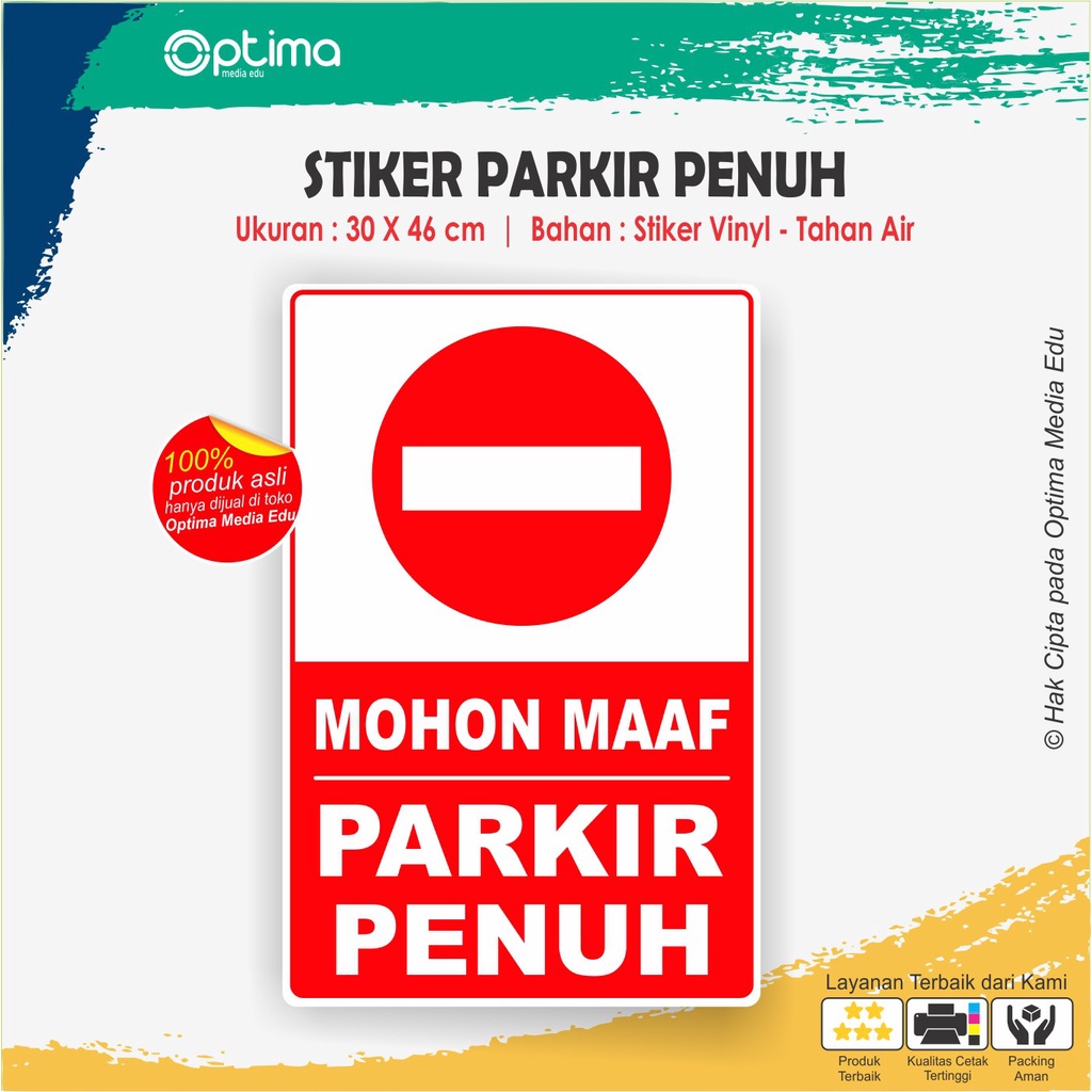 Jual Stiker Pemberitahuan Parkir Penuh | Shopee Indonesia