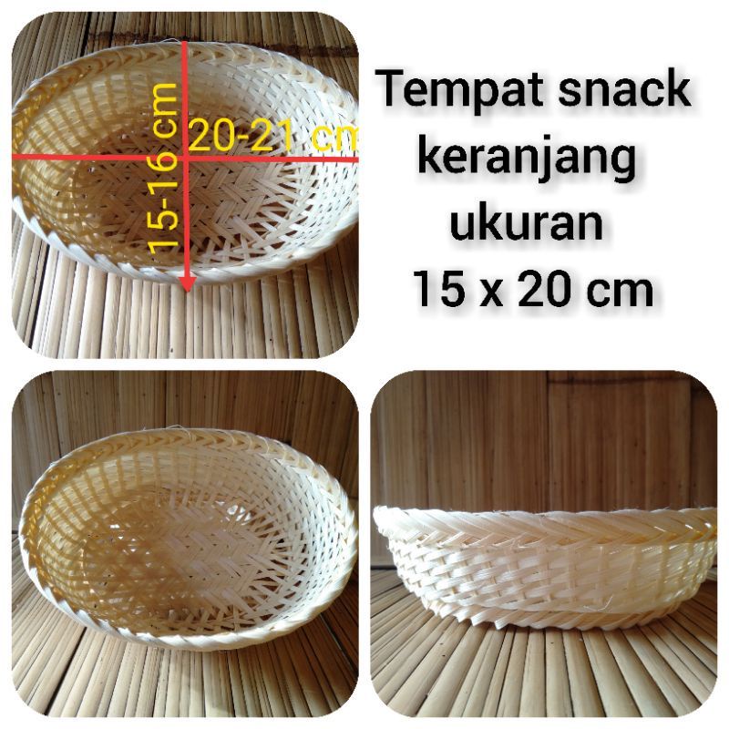Jual Tempat Snack tempat dodol Anyaman bambu keranjang mini oval ...