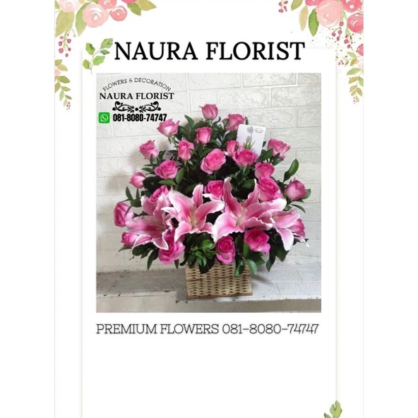 Jual rangkaian bunga meja mawar /bunga ultah /buket bunga/bunga selamat ...