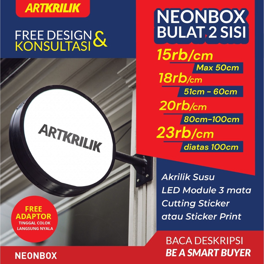Jual NEON BOX PROMO!! MURAH BERKUALITAS NEONBOX BULAT/KOTAK DUA SISI 2 ...