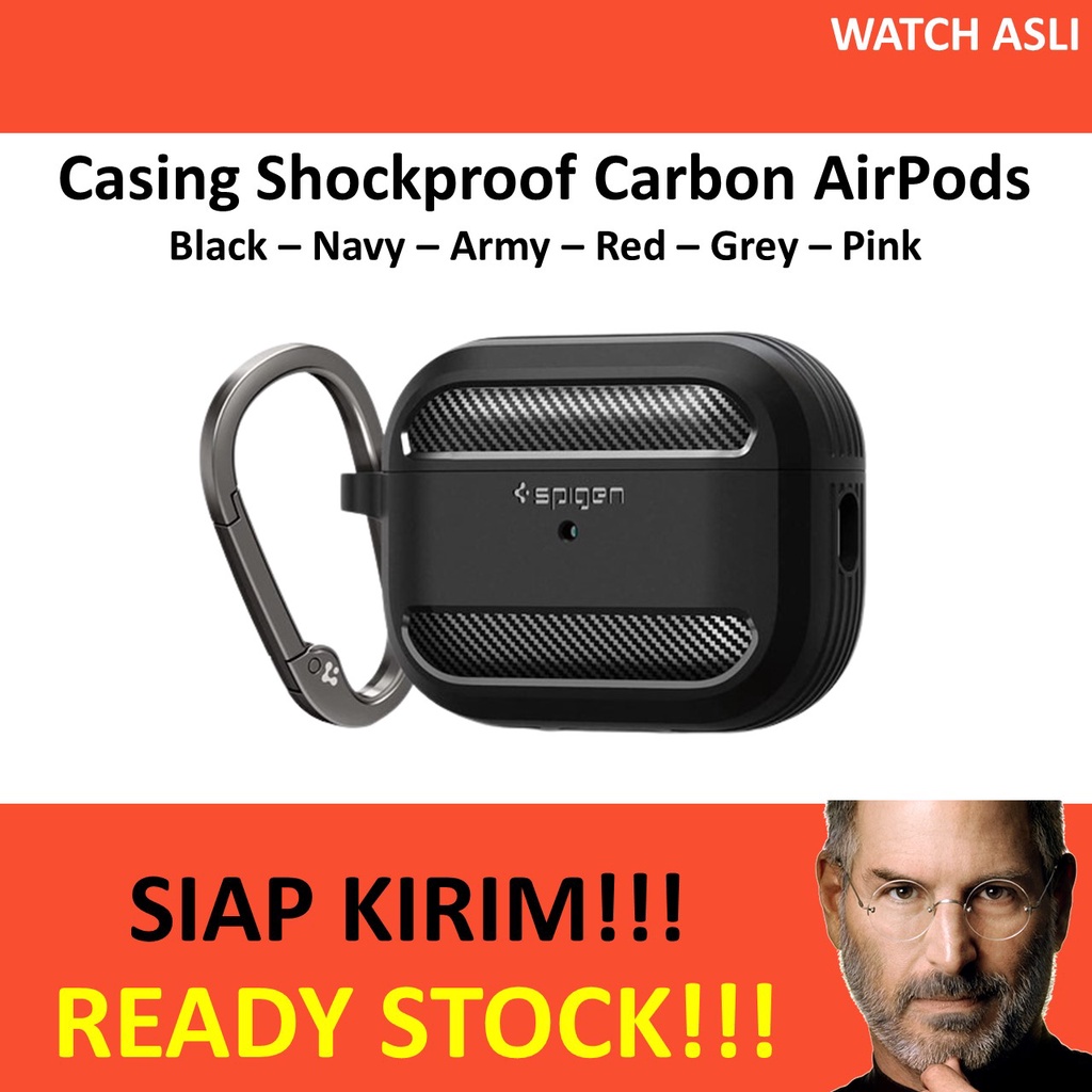 Jual Casing Shockproof Carbon AirPods 1 2 3 Pro 2022 2021 Gen Case ...