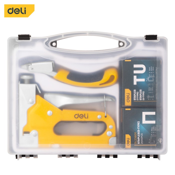 Jual Deli Staple Gun Sets 5 Pcs 3 In 1 / Stapler Staples Tembak ...