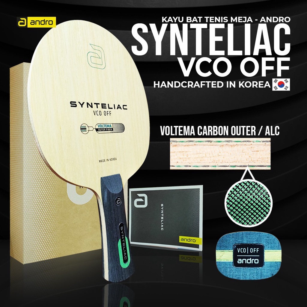 Jual Kayu Bat Tenis Meja Andro Synteliac VCO OFF Voltema Carbon Outer | Shopee Indonesia