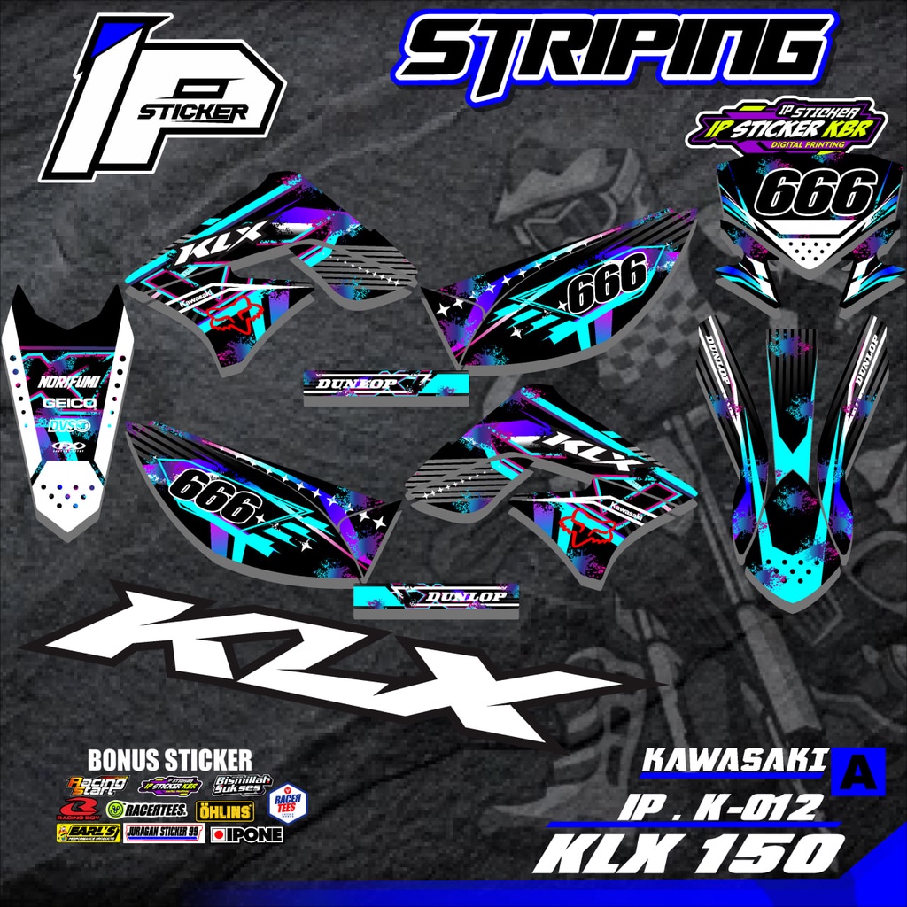 Jual (cod) STRIPING KLX 150 LAMA - sticker STRIPING variasi full body ...