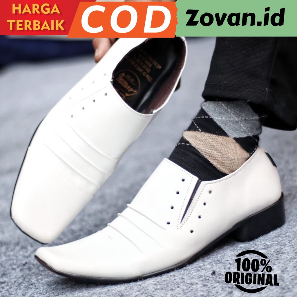 Jual ZOVAN X MOUSE - SEPATU PANTOFEL PRIA PUTIH KULIT SAPI ASLI ...