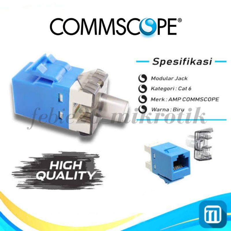 Jual AMP COMMSCOPE Modular Jack RJ45 Cat 6 / cat6 Biru Original ...