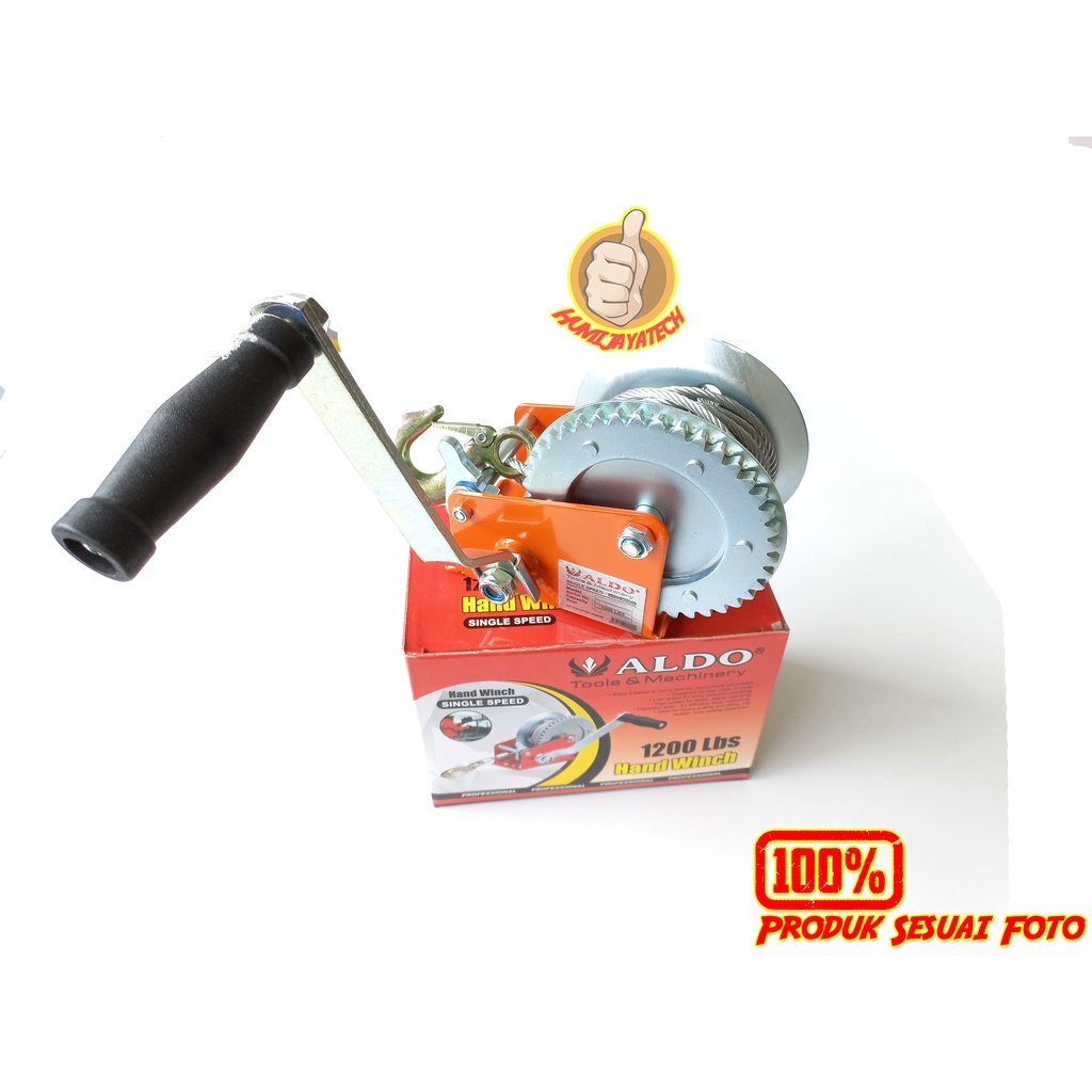 Jual Hand Winch 1200lbs Set Aldo / Hand Winch Lengkap 1200lbs / Katrol ...