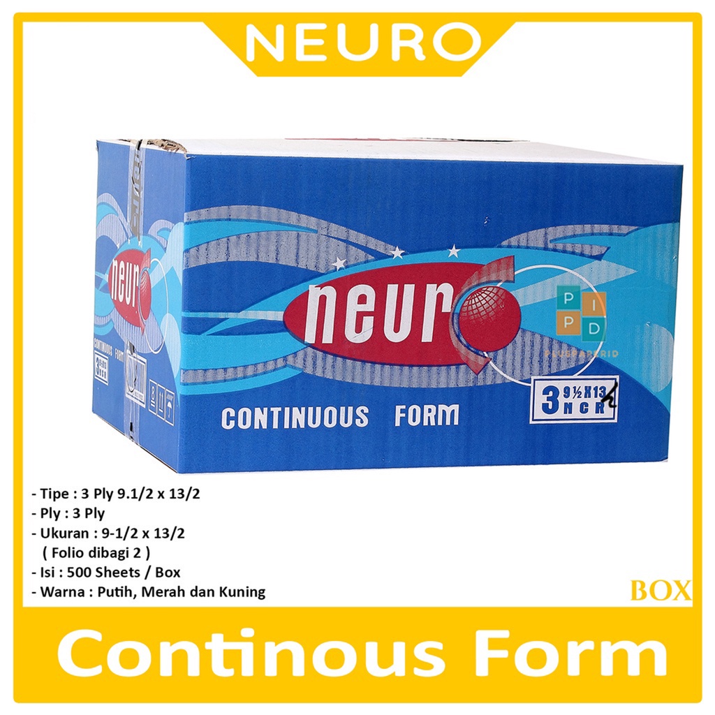 Jual NEURO - Continous Form 3 Ply 9 1/2 x 13/2 ( FOLIO dibagi 2 ) Ncr ...