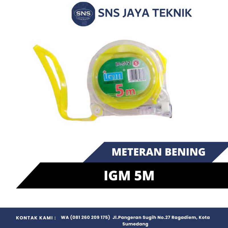 Jual METERAN BENING | METERAN 5M TRANSPARAN MEREK IGM | Shopee Indonesia