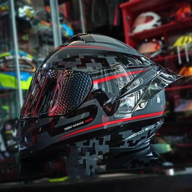 Jual HELM RSV FF500 BARCODE RED PAKET GANTENG / HELM FULL FACE / HELM ...