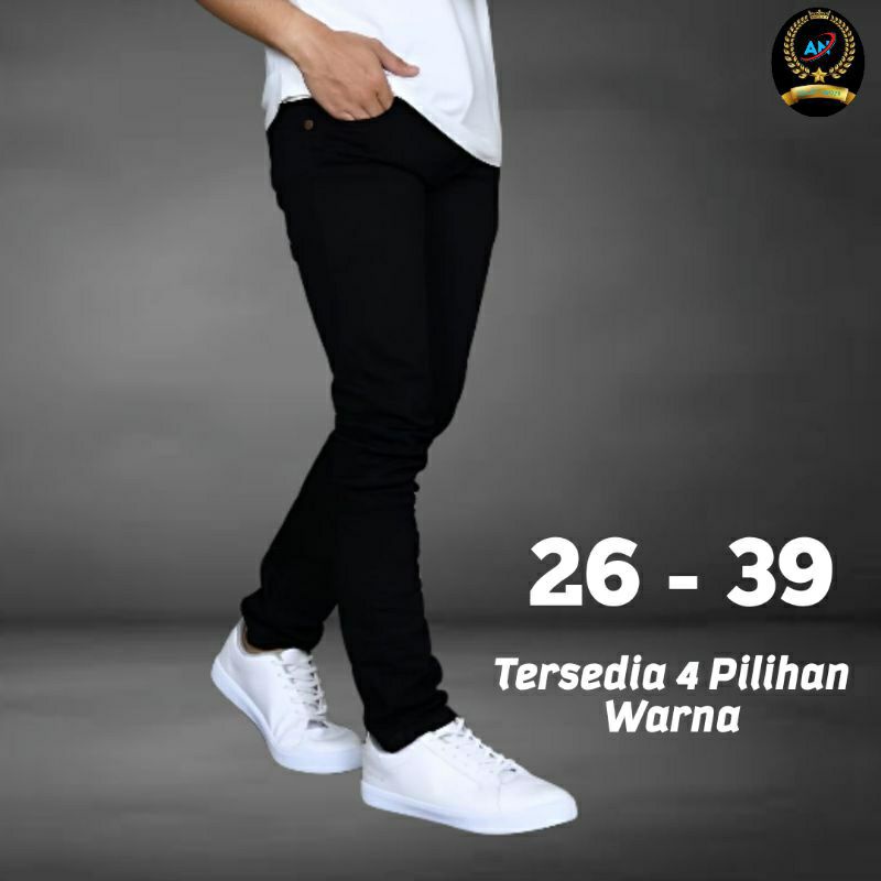 Jual CELANA JEANS PENSIL SLIMFIT SKINNY JEANS COWOK PENSIL HITAM COWOK ...