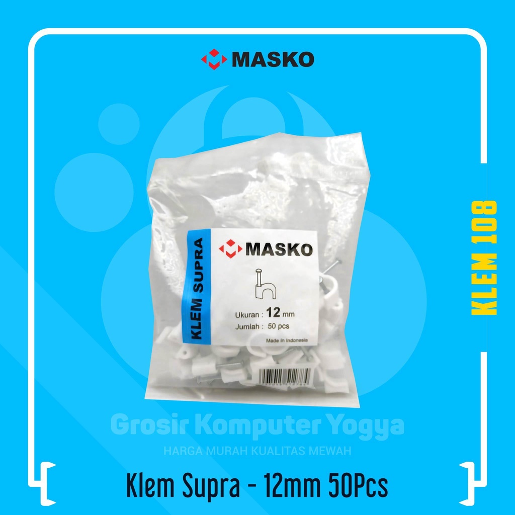 Jual Masko Klem Supra 12mm 50Pcs Klem Kabel Paku Beton | Shopee Indonesia