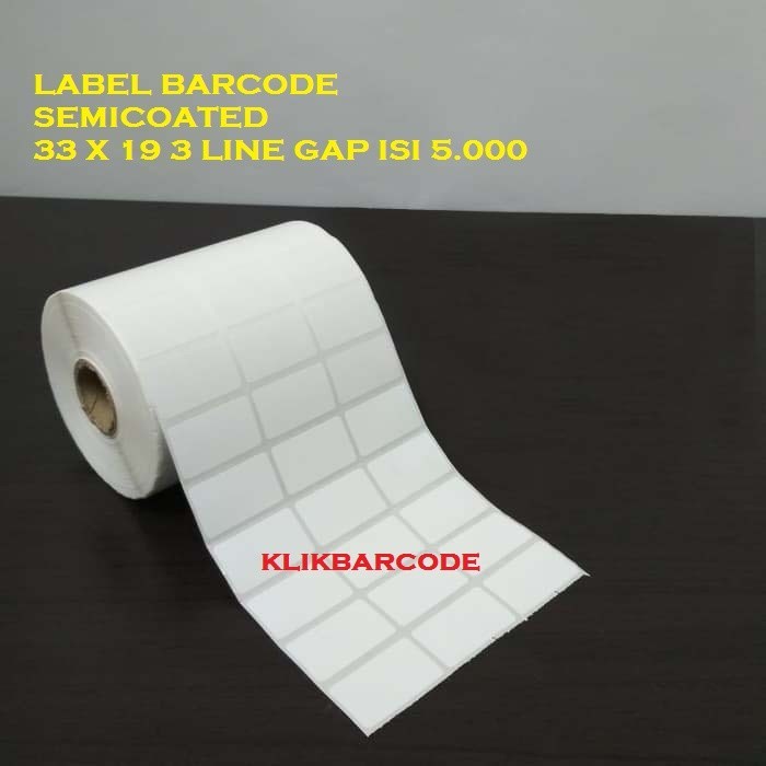 Jual MURAH LABEL BARCODE 33 X 19 3 LINE KERTAS STICKER LABEL SEMICOATED 33 x 19MM - Face Out ...
