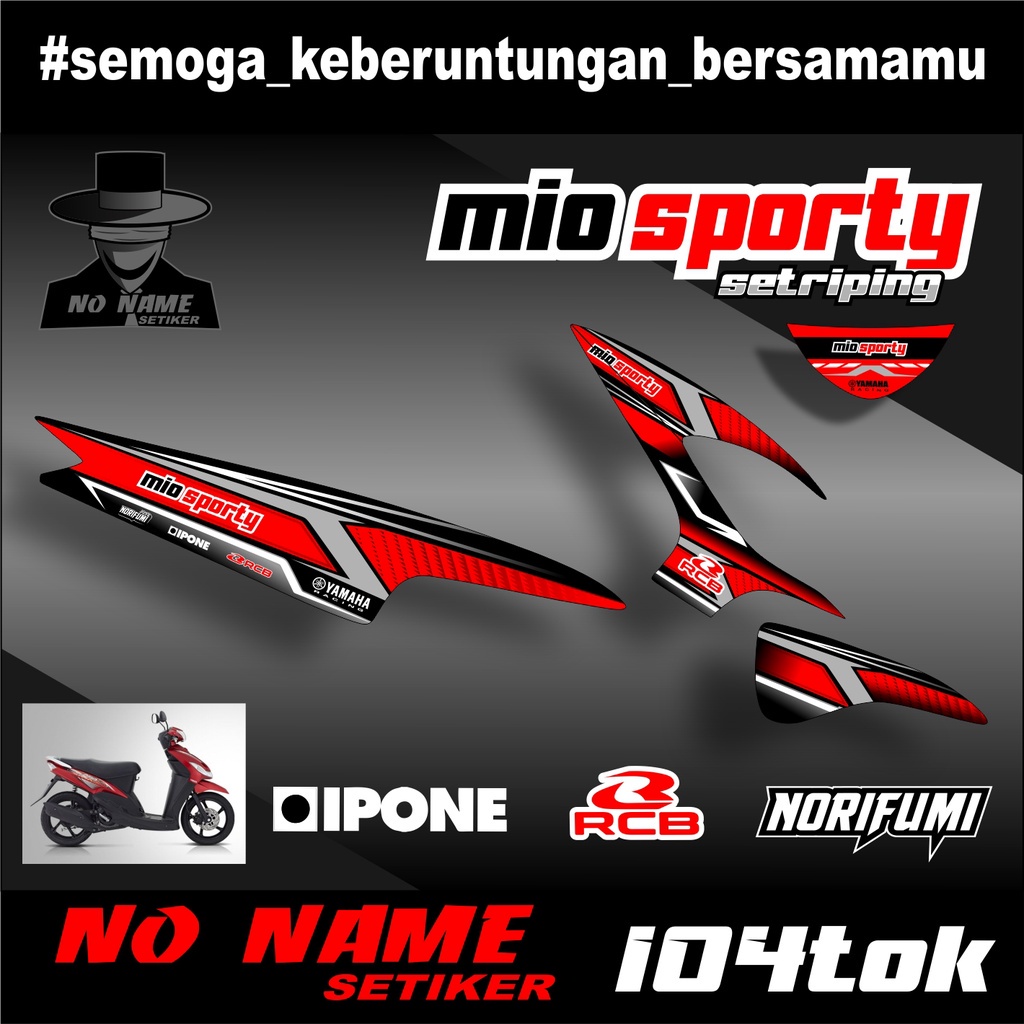 Jual Stiker Striping Mio 110 Smile/Sporty (104tok) 2008 2009 2010 2012 ...