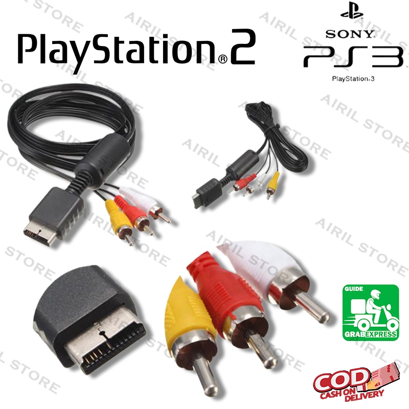 Jual Kabel AV ps2 / Kabel AV ps3 / Kabel ps ke tv / kabel RCA | Shopee ...