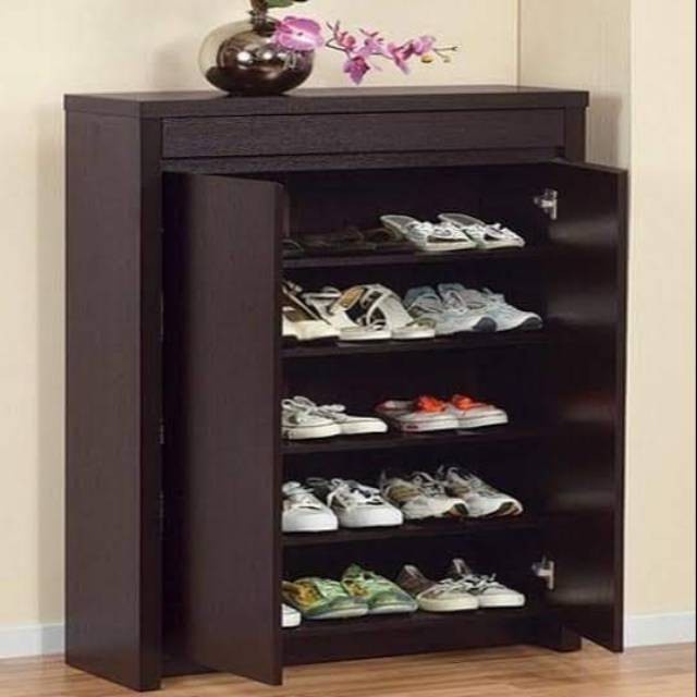Jual Rak Sepatu Minimalis Kayu Jati Natural Finishing | Shopee Indonesia