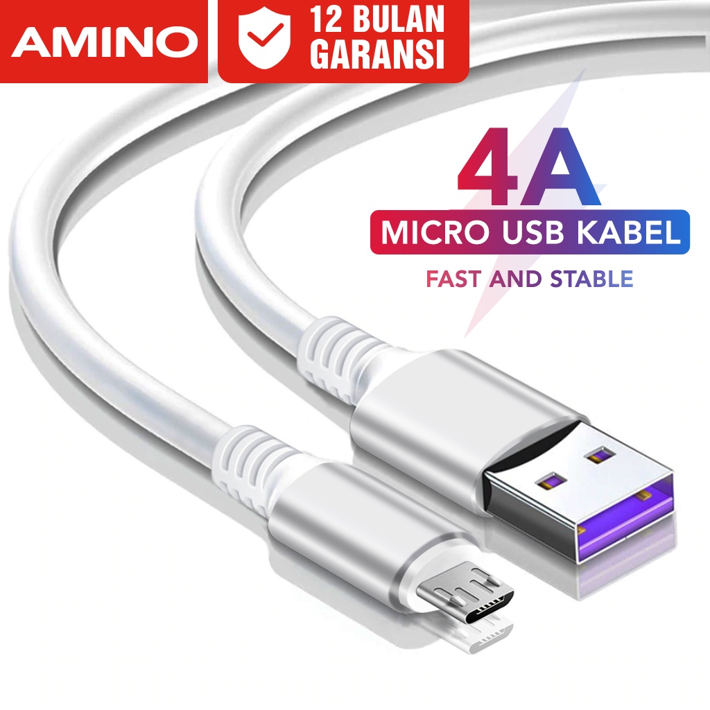 Jual AMINO Kabel Data 4A Micro USB / 4A TYPE C Fast charging Cable QC 3 ...