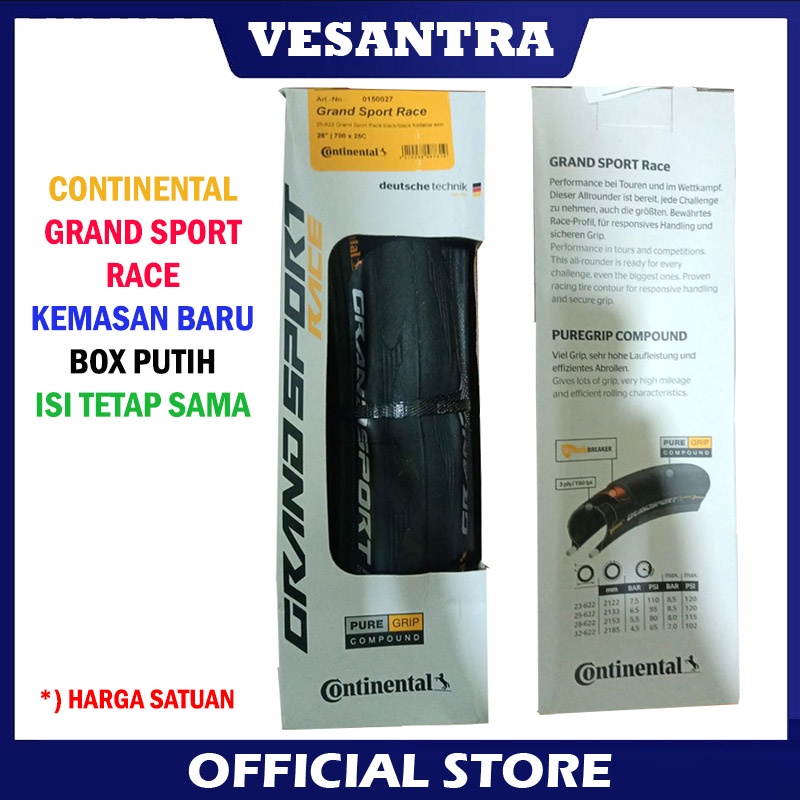 Jual Continental Grand Sport Race Ban Luar Sepeda 700 x 23c Roadbike ...