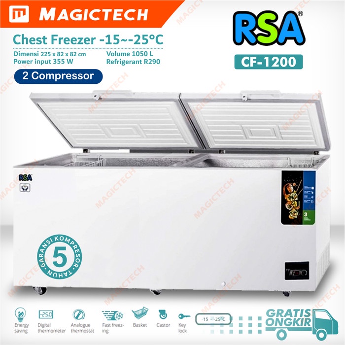 Jual CHEST FREEZER RSA CF-1200 / CF1200 - 1050L | Shopee Indonesia