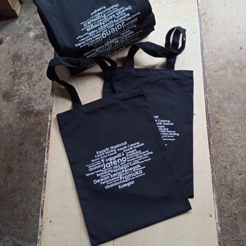 Jual Custom Totebag Kanvas / Totebag Drill / Tote Bag Hitam 30 x 40 cm | Shopee Indonesia
